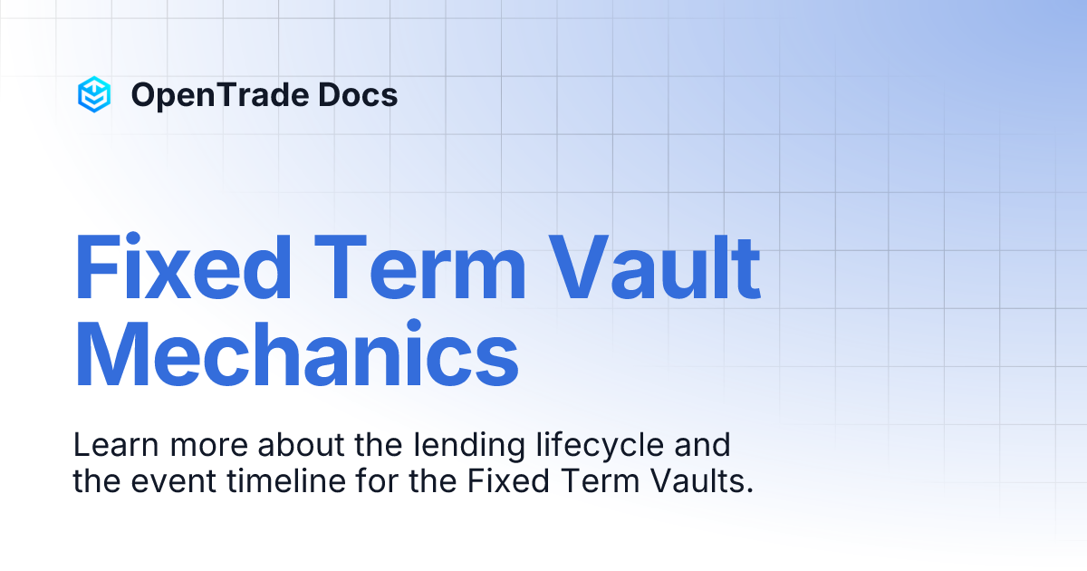 Fixed Term Vault Mechanics | OpenTrade Docs